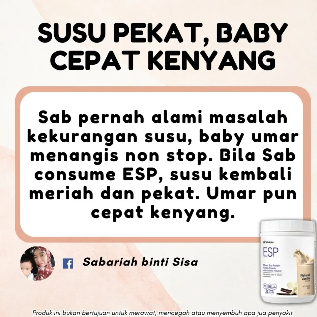 Testimoni ESP Shaklee Untuk Ibu Menyusu - PENGEDAR SHAKLEE PULAU PINANG